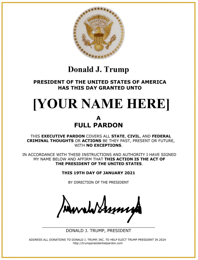 Trump Presidential Pardon - Joey Skaggs